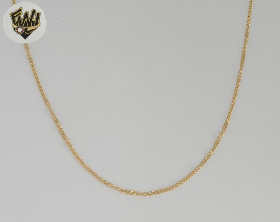 (1-1760) Gold Laminate - 1mm Twisted Curb Link Chain - BGF